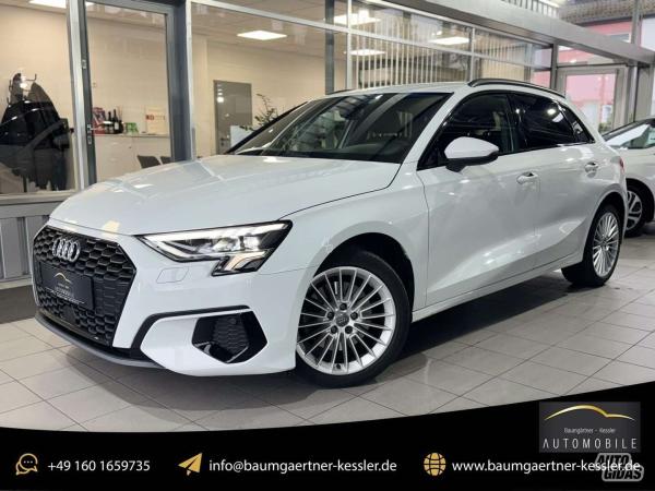 White Audi A3 2020 in Kaunas, with an engine capacity of 1.50 L and mileage of 64 thousand km for 24439 €, photo 1 on AUTOMOTO.COM.LV