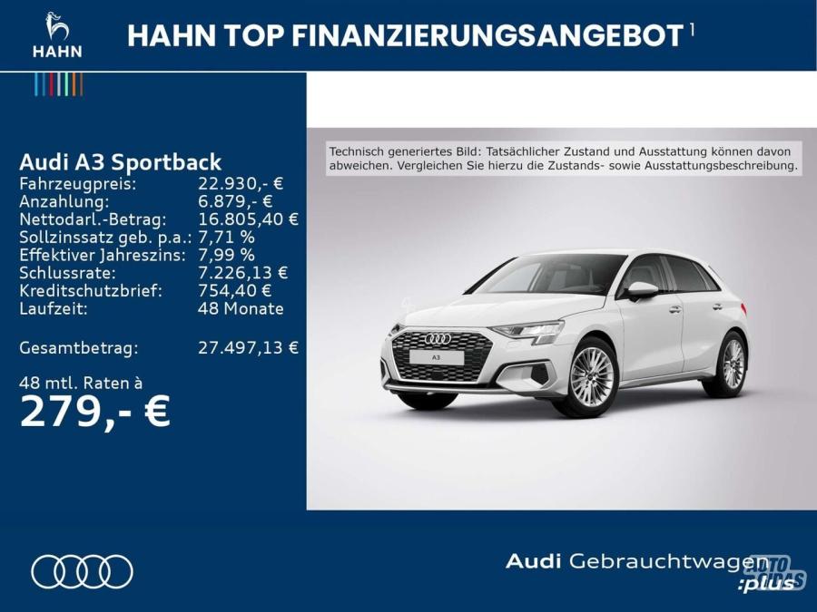 Balts Audi A3 2023 Kauņa, ar dzinēja tilpumu 2.00 L un nobraukumu 85 tūkst. km par 25814 €, foto 2 vietnē AUTOMOTO.COM.LV