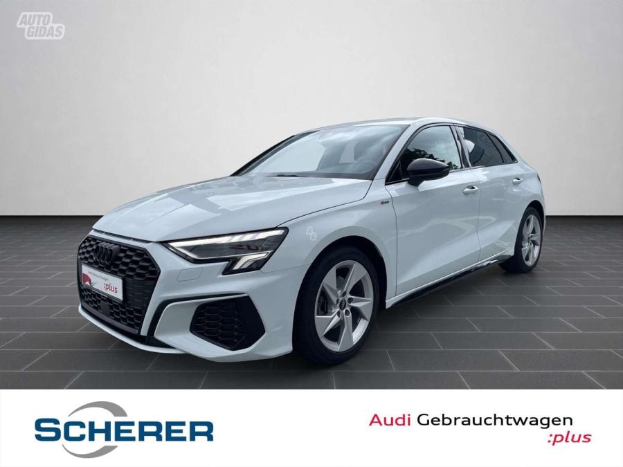 Balts Audi A3 2023 Kauņa, ar dzinēja tilpumu 2.00 L un nobraukumu 17 tūkst. km par 33209 €, foto 1 vietnē AUTOMOTO.COM.LV