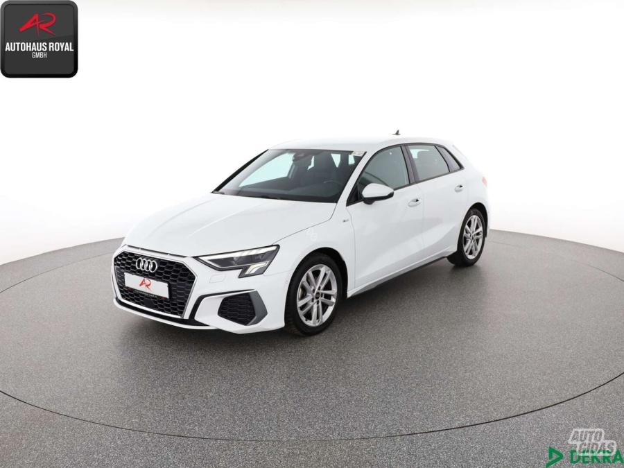 White Audi A3 2023 in Kaunas, with an engine capacity of 2.00 L and mileage of 28 thousand km for 32576 €, photo 1 on AUTOMOTO.COM.LV