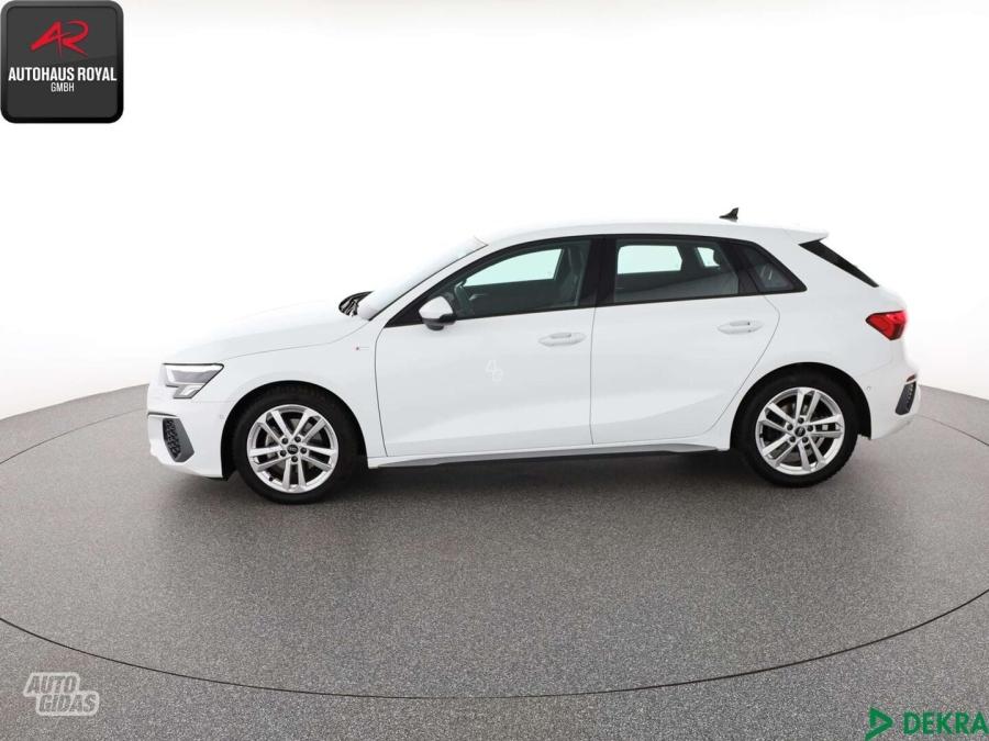 White Audi A3 2023 in Kaunas, with an engine capacity of 2.00 L and mileage of 28 thousand km for 32576 €, photo 2 on AUTOMOTO.COM.LV