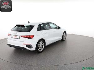 White Audi A3 2023 in Kaunas, with an engine capacity of 2.00 L and mileage of 28 thousand km for 32576 €, photo 5 on AUTOMOTO.COM.LV