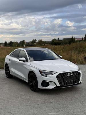 White Audi A3 2024 in Klaipeda, with an engine capacity of 2.00 L and mileage of 43 thousand km for 25500 €, photo 1 on AUTOMOTO.COM.LV