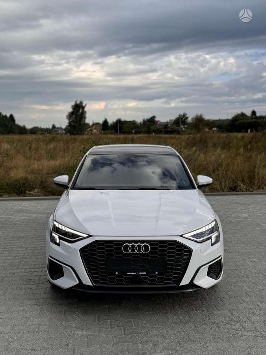 White Audi A3 2024 in Klaipeda, with an engine capacity of 2.00 L and mileage of 43 thousand km for 25500 €, photo 4 on AUTOMOTO.COM.LV
