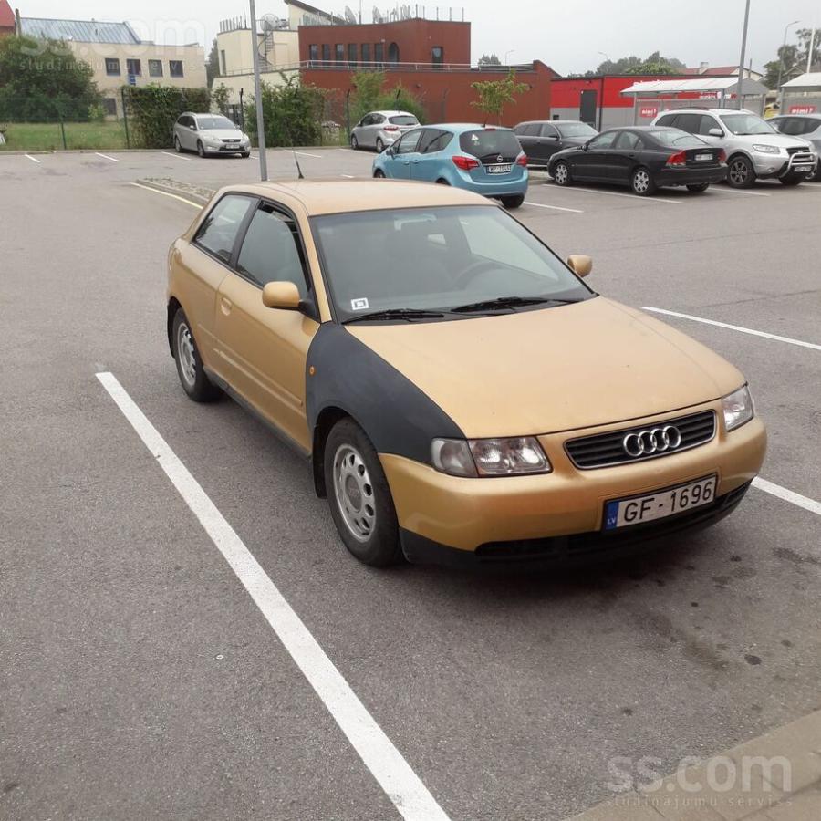 Yellow Audi A3 1997 in Liepaja, with an engine capacity of 1.60 L and mileage of 290 thousand km for 490 €, photo 6 on AUTOMOTO.COM.LV