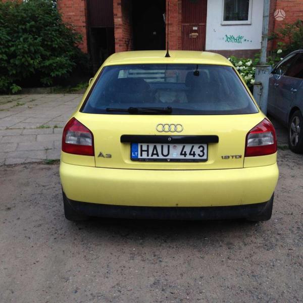 Dzeltens Audi A3 2001 Viļņa, ar dzinēja tilpumu 1.90 L un nobraukumu 265 tūkst. km par 500 €, foto 3 vietnē AUTOMOTO.COM.LV
