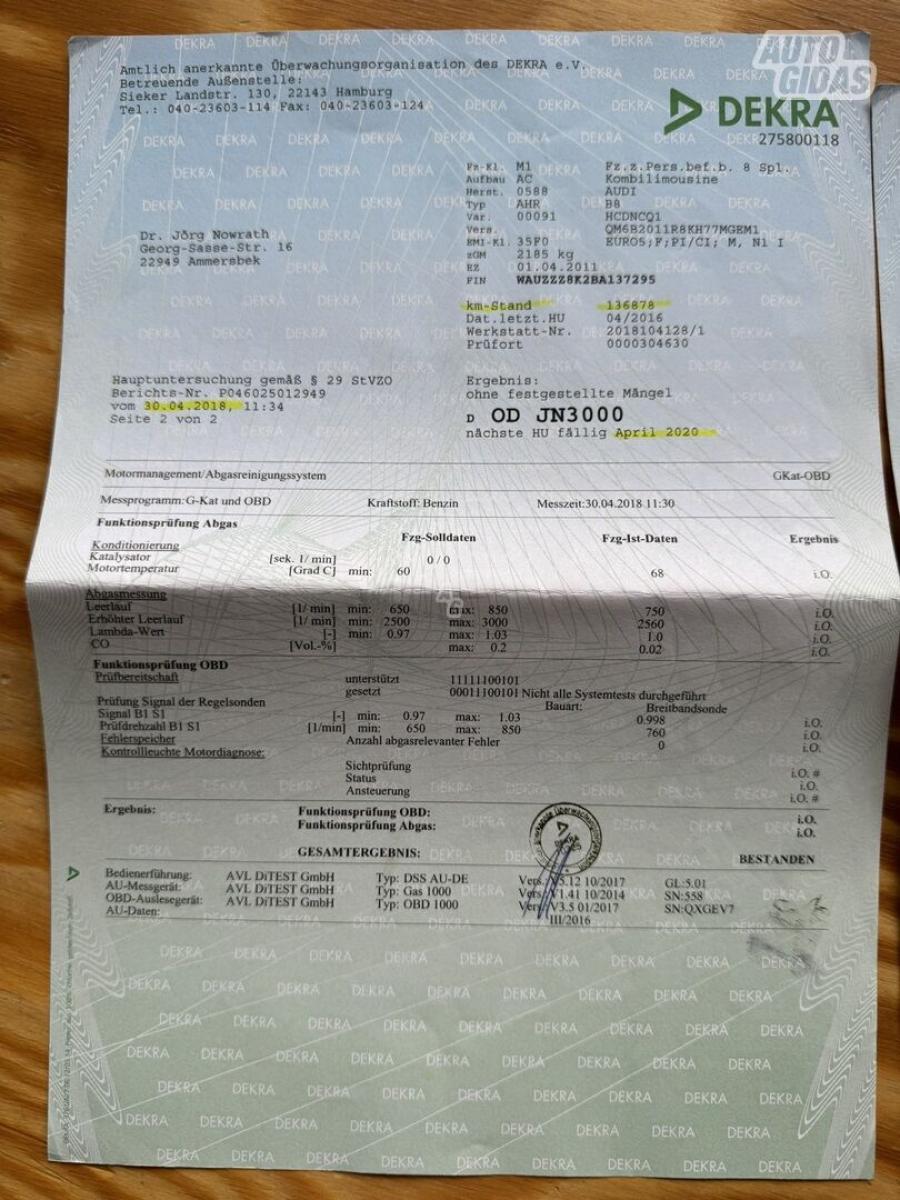 Grey Audi A4 Allroad 2011 in Druskininkai, with an engine capacity of 2.00 L and mileage of 174 thousand km for 7700 €, photo 26 on AUTOMOTO.COM.LV