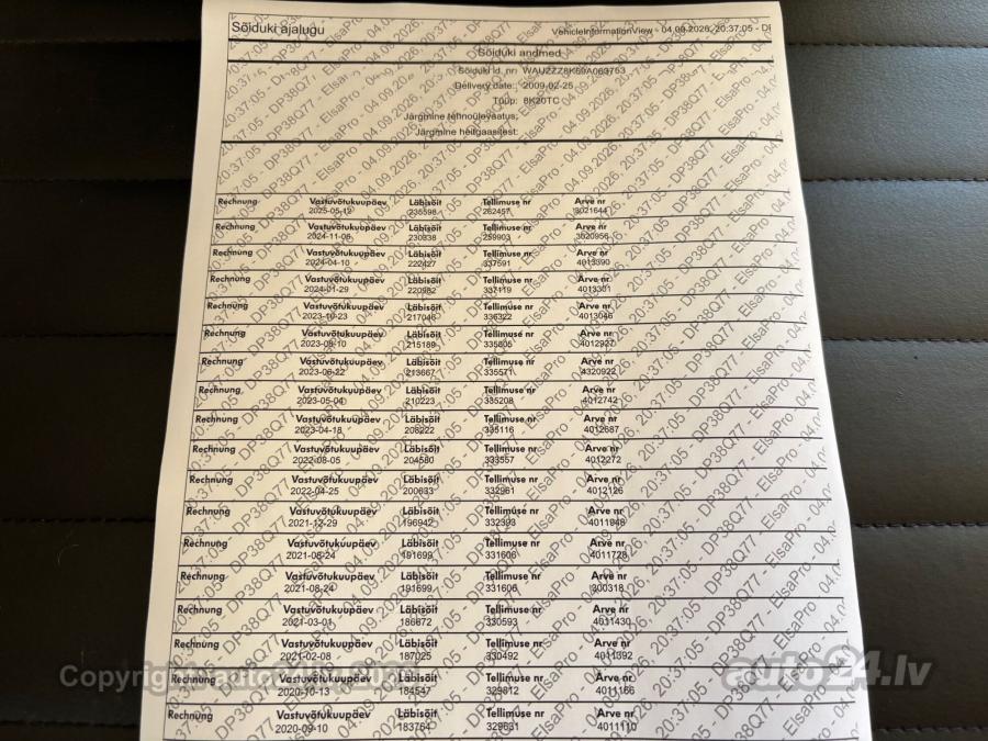Smilšu krāsa Audi A4 2009 Paide, ar dzinēja tilpumu 1.80 L un nobraukumu 252 tūkst. km par 4590 €, foto 25 vietnē AUTOMOTO.COM.LV