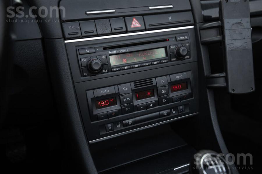 Black Audi A4 2004 in Tukums, with an engine capacity of 2.50 L and mileage of 254 thousand km for 3550 €, photo 20 on AUTOMOTO.COM.LV