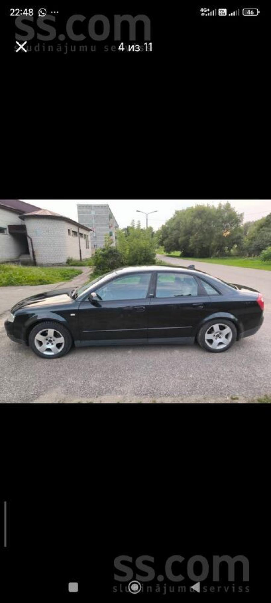 Black Audi A4 2002 in Daugavpils, with an engine capacity of 2.40 L and mileage of 298 thousand km for 1500 €, photo 4 on AUTOMOTO.COM.LV
