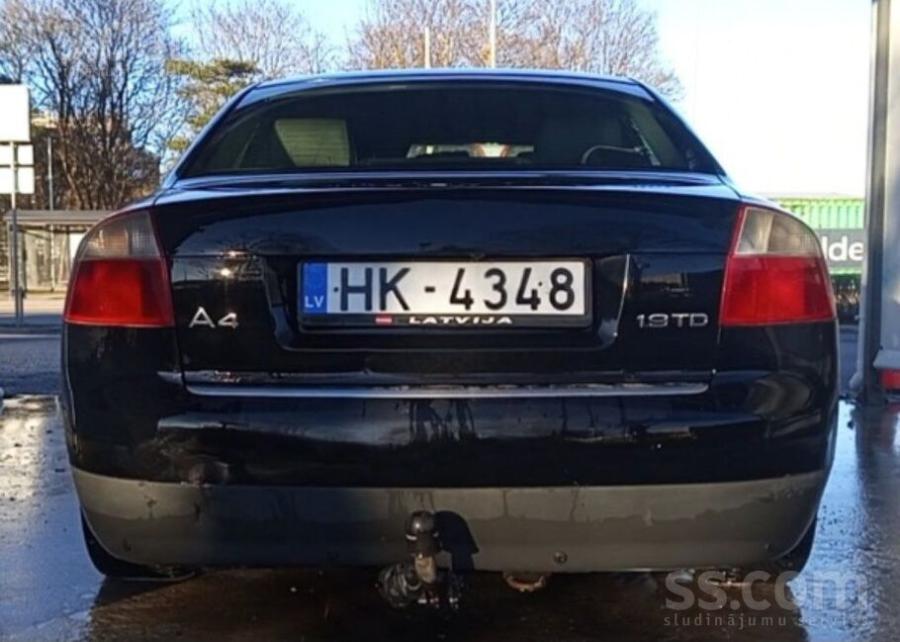 Black Audi A4 2003 in Riga, with an engine capacity of 1.90 L and mileage of 424 thousand km for 1500 €, photo 6 on AUTOMOTO.COM.LV