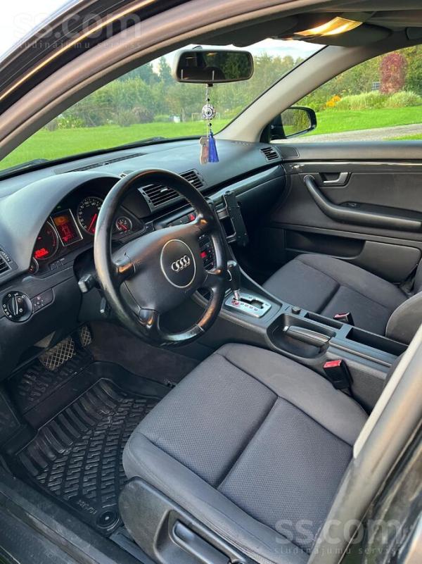 Black Audi A4 2004 in Saldus, with an engine capacity of 1.90 L and mileage of 294 thousand km for 1650 €, photo 7 on AUTOMOTO.COM.LV