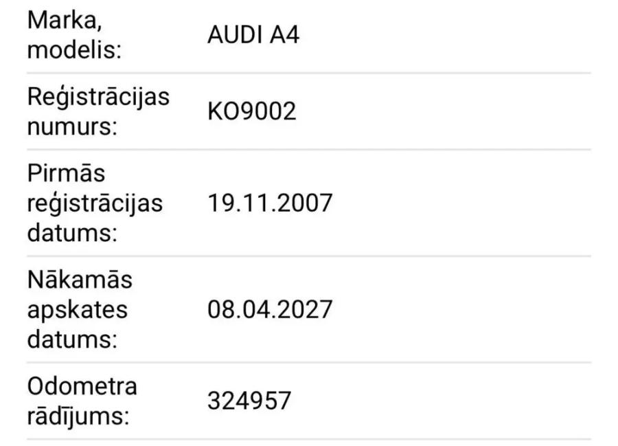 Black Audi A4 2007 in Riga, with an engine capacity of 2.70 L and mileage of 325 thousand km for 5490 €, photo 32 on AUTOMOTO.COM.LV