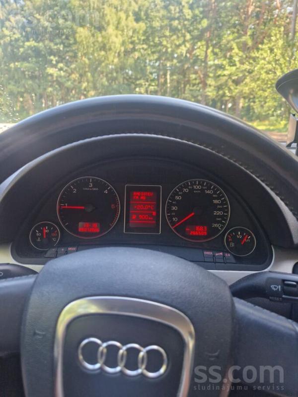 Black Audi A4 2007 in Limbazi, with an engine capacity of 1.90 L and mileage of 267 thousand km for 3350 €, photo 6 on AUTOMOTO.COM.LV