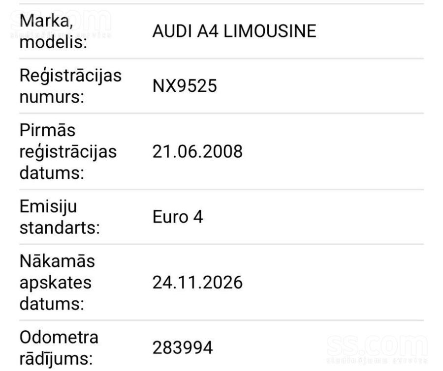 Melns Audi A4 2008 Rīga, ar dzinēja tilpumu 2.00 L un nobraukumu 284 tūkst. km par 4690 €, foto 25 vietnē AUTOMOTO.COM.LV