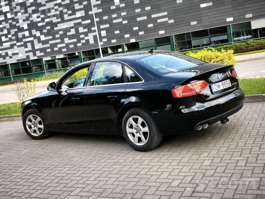 Black Audi A4 2008 in Jelgava, with an engine capacity of 2.00 L and mileage of 0 thousand km for 5990 €, photo 7 on AUTOMOTO.COM.LV