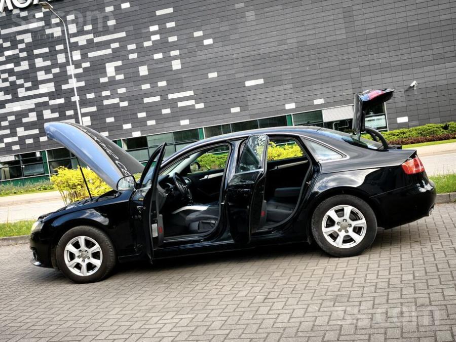 Black Audi A4 2008 in Jelgava, with an engine capacity of 2.00 L and mileage of 0 thousand km for 5990 €, photo 10 on AUTOMOTO.COM.LV