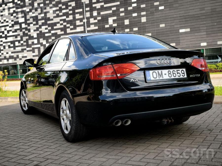 Black Audi A4 2008 in Jelgava, with an engine capacity of 2.00 L and mileage of 0 thousand km for 5990 €, photo 33 on AUTOMOTO.COM.LV