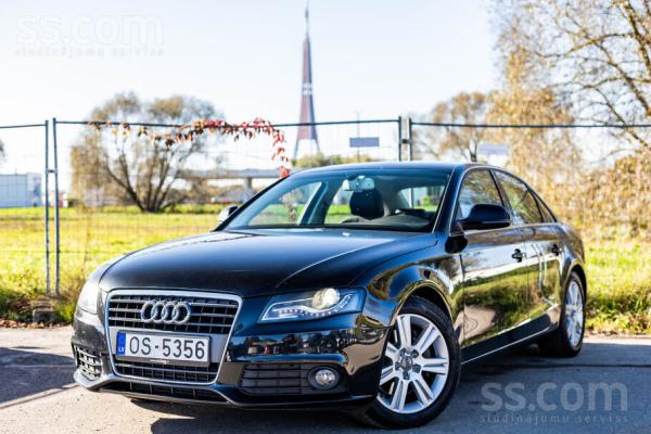 Black Audi A4 2008 in Riga, with an engine capacity of 2.70 L and mileage of 322 thousand km for 6290 €, photo 1 on AUTOMOTO.COM.LV