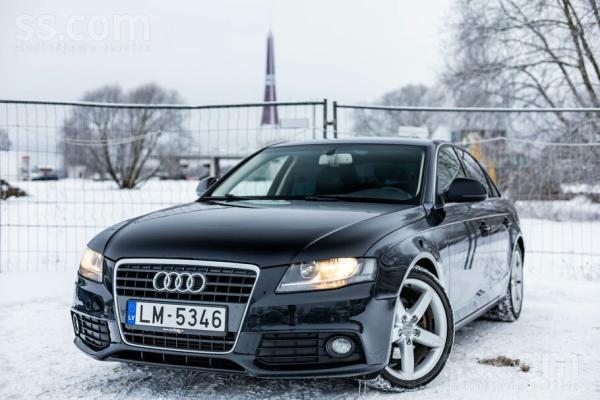 Black Audi A4 2009 in Riga, with an engine capacity of 2.00 L and mileage of 318 thousand km for 6690 €, photo 1 on AUTOMOTO.COM.LV