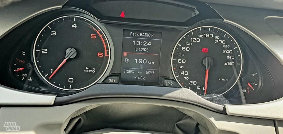 Black Audi A4 2009 in Vilnius, with an engine capacity of 2.00 L and mileage of 300 thousand km for 2950 €, photo 10 on AUTOMOTO.COM.LV