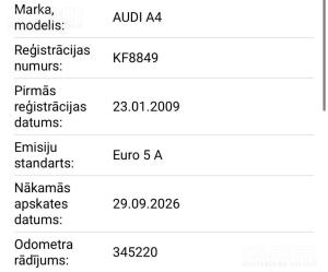 Black Audi A4 2009 in Riga, with an engine capacity of 2.00 L and mileage of 355 thousand km for 4990 €, photo 26 on AUTOMOTO.COM.LV