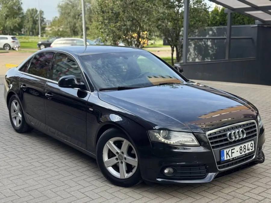 Black Audi A4 2009 in Riga, with an engine capacity of 2.00 L and mileage of 355 thousand km for 4990 €, photo 1 on AUTOMOTO.COM.LV