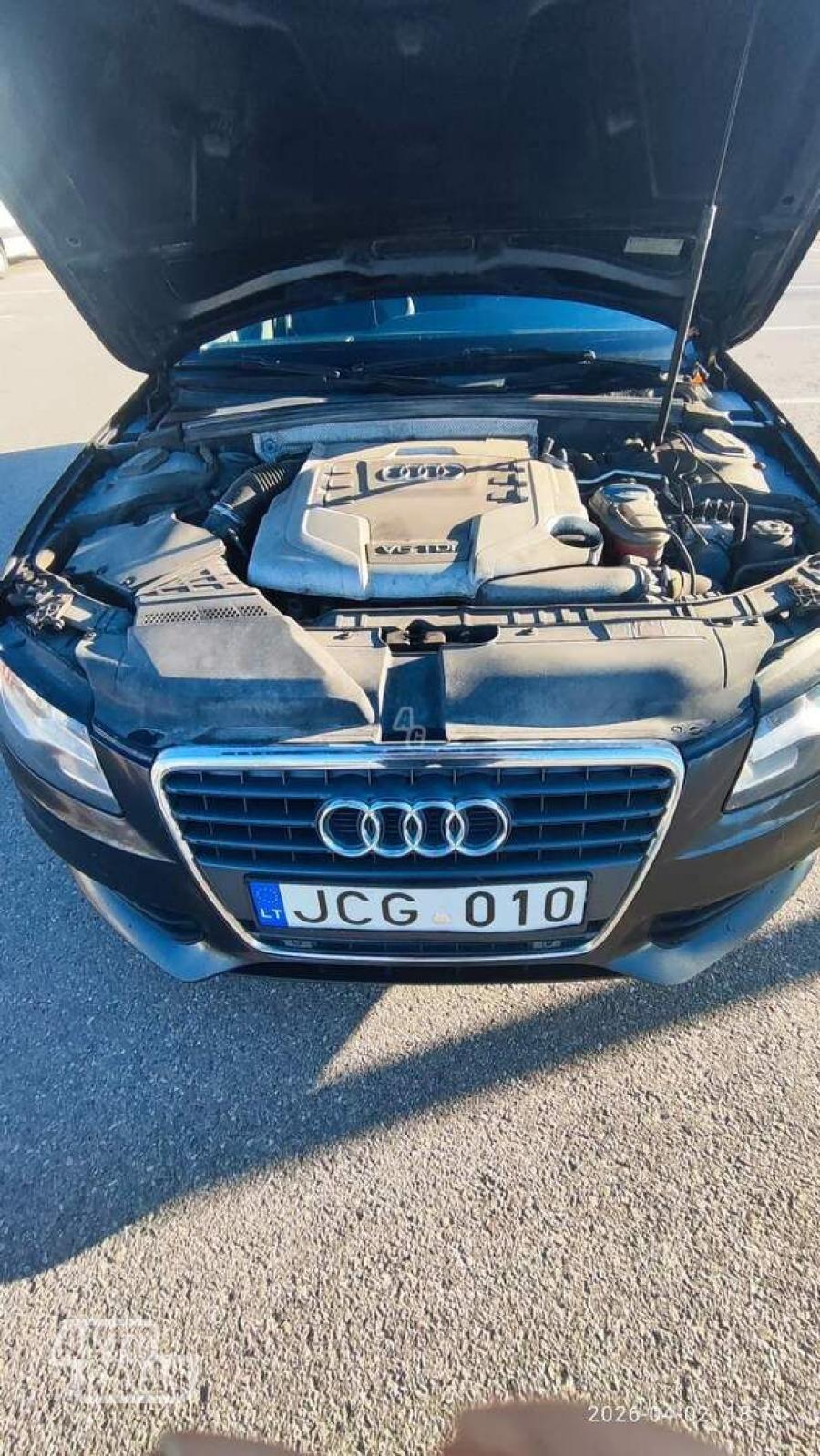 Black Audi A4 2010 in Vilnius, with an engine capacity of 2.70 L and mileage of 363 thousand km for 3200 €, photo 8 on AUTOMOTO.COM.LV