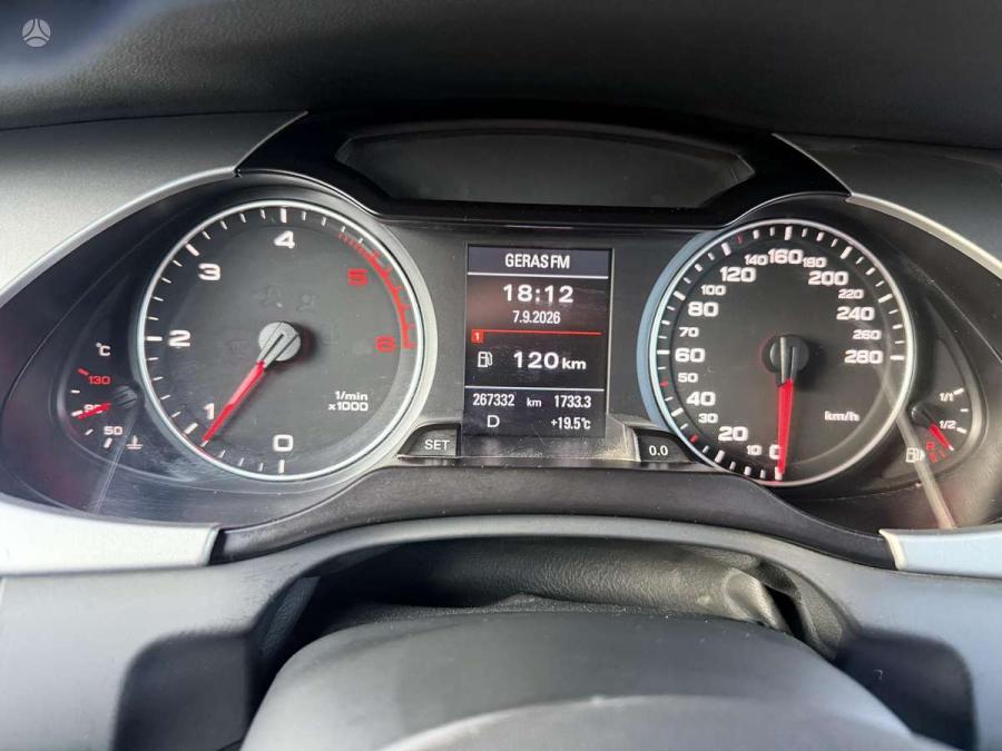 Black Audi A4 2011 in Vilnius, with an engine capacity of 1.97 L and mileage of 267 thousand km for 5950 €, photo 23 on AUTOMOTO.COM.LV