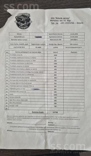Черный Ауди А4 2012 в Рига, объемом двигателя 1.80 л и пробегом 246 тыс. км за 3900 €, фото 19 на AUTOMOTO.COM.LV