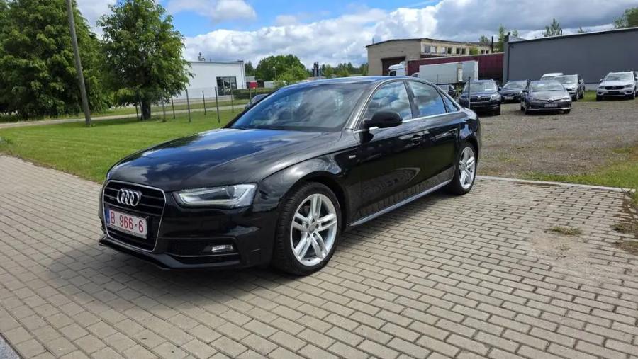Black Audi A4 2016 in Riga, with an engine capacity of 2.00 L and mileage of 310 thousand km for 11950 €, photo 1 on AUTOMOTO.COM.LV
