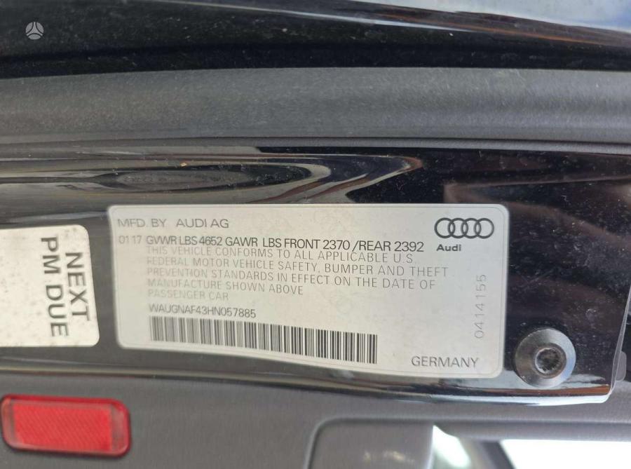 Melns Audi A4 2017 Ukmergė, ar dzinēja tilpumu 1.98 L un nobraukumu 262 tūkst. km par 6500 €, foto 12 vietnē AUTOMOTO.COM.LV