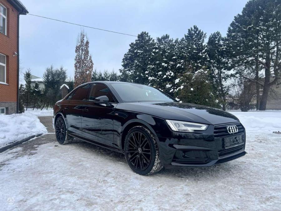 Black Audi A4 2018 in Kretinga, with an engine capacity of 1.98 L and mileage of 76 thousand km for 18200 €, photo 1 on AUTOMOTO.COM.LV