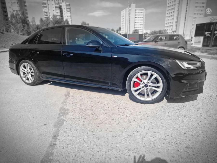 Black Audi A4 2018 in Vilnius, with an engine capacity of 1.98 L and mileage of 98 thousand km for 15000 €, photo 4 on AUTOMOTO.COM.LV