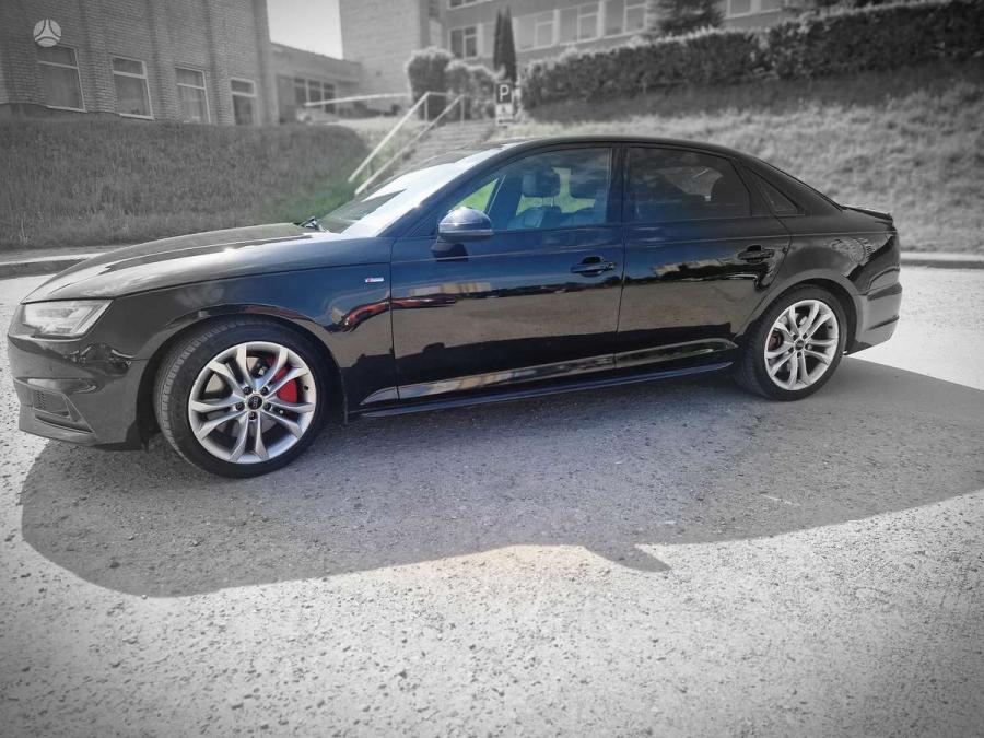 Black Audi A4 2018 in Vilnius, with an engine capacity of 1.98 L and mileage of 98 thousand km for 15000 €, photo 8 on AUTOMOTO.COM.LV