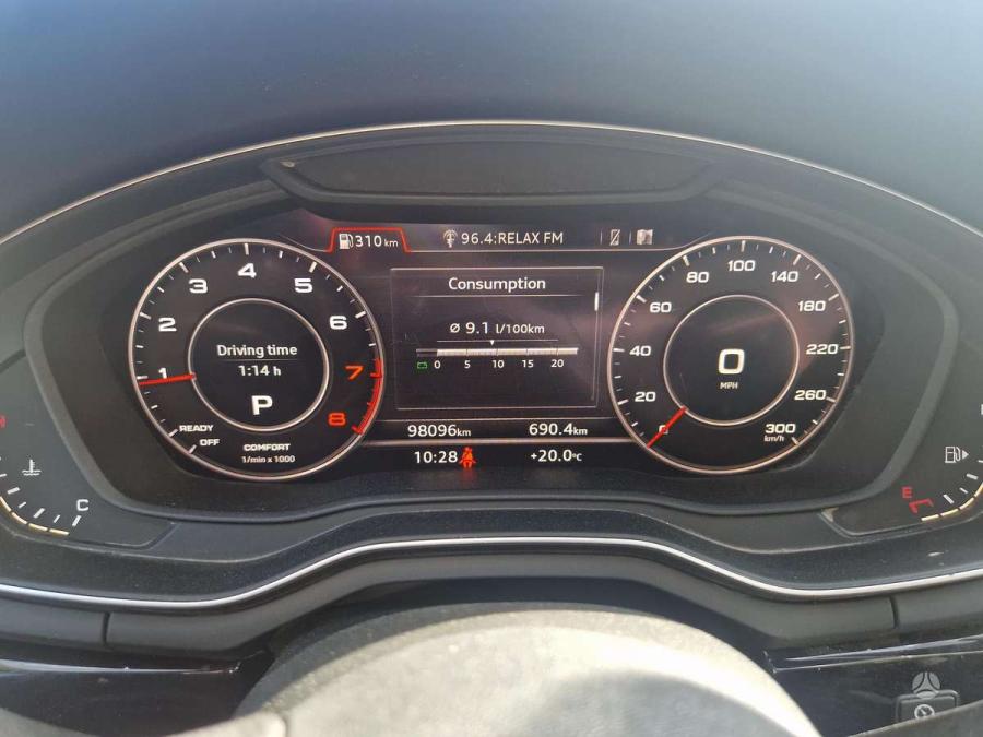 Black Audi A4 2018 in Vilnius, with an engine capacity of 1.98 L and mileage of 98 thousand km for 15000 €, photo 16 on AUTOMOTO.COM.LV