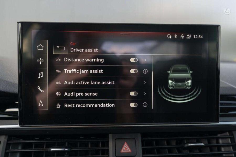 Melns Audi A4 2020 Viļņa, ar dzinēja tilpumu 2.00 L un nobraukumu 54 tūkst. km par 21300 €, foto 15 vietnē AUTOMOTO.COM.LV