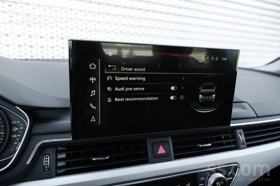 Black Audi A4 2020 in Riga, with an engine capacity of 2.00 L and mileage of 119 thousand km for 19900 €, photo 16 on AUTOMOTO.COM.LV