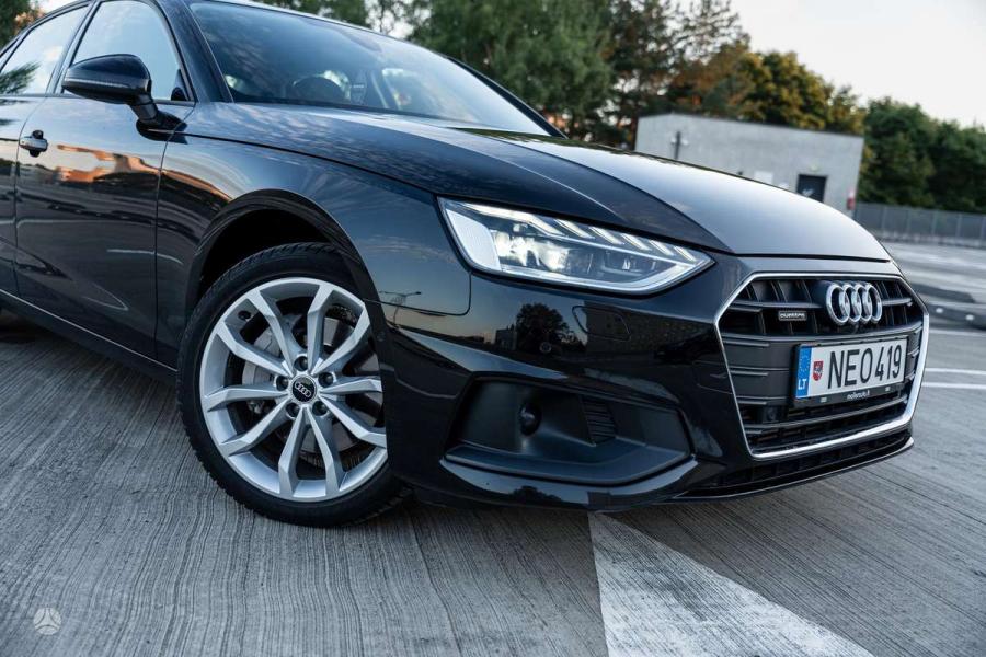 Black Audi A4 2021 in Vilnius, with an engine capacity of 2.00 L and mileage of 61 thousand km for 23900 €, photo 8 on AUTOMOTO.COM.LV