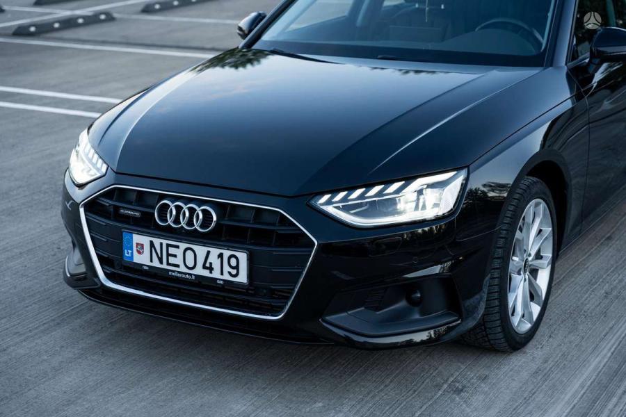 Black Audi A4 2021 in Vilnius, with an engine capacity of 2.00 L and mileage of 61 thousand km for 23900 €, photo 11 on AUTOMOTO.COM.LV