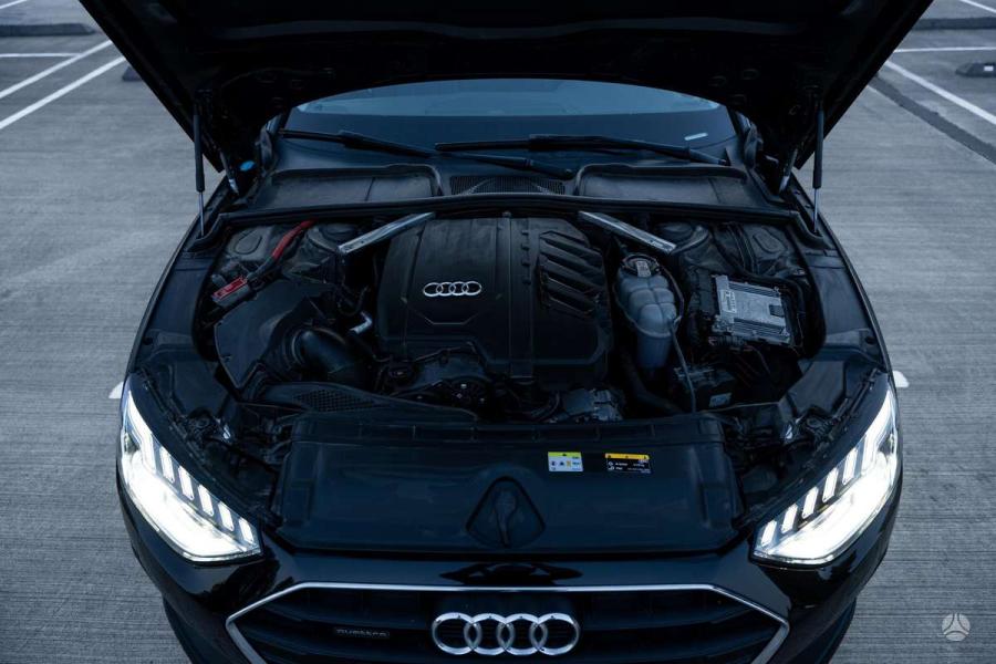 Black Audi A4 2021 in Vilnius, with an engine capacity of 2.00 L and mileage of 61 thousand km for 23900 €, photo 13 on AUTOMOTO.COM.LV