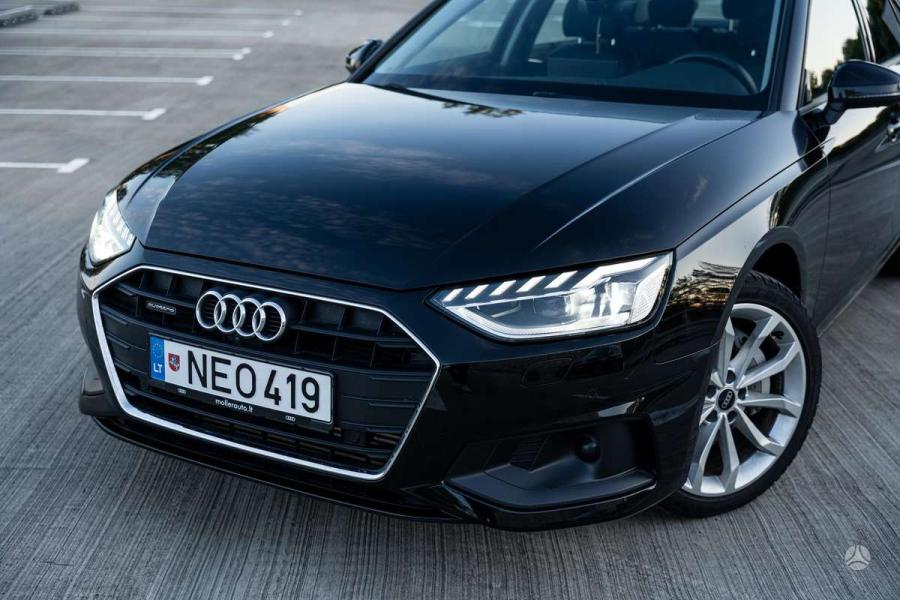 Black Audi A4 2021 in Vilnius, with an engine capacity of 2.00 L and mileage of 61 thousand km for 23900 €, photo 25 on AUTOMOTO.COM.LV