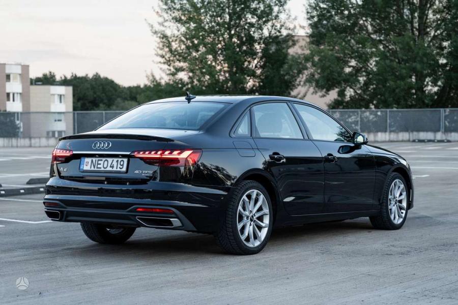 Black Audi A4 2021 in Vilnius, with an engine capacity of 2.00 L and mileage of 61 thousand km for 23900 €, photo 29 on AUTOMOTO.COM.LV