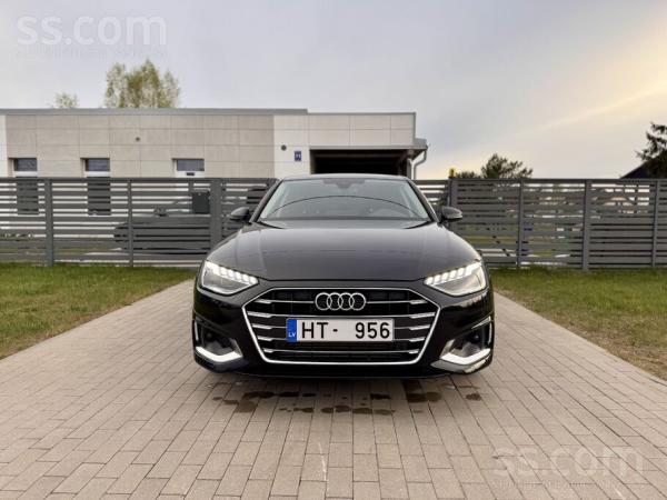 Black Audi A4 2023 in Riga, with an engine capacity of 2.00 L and mileage of 53 thousand km for 25900 €, photo 1 on AUTOMOTO.COM.LV