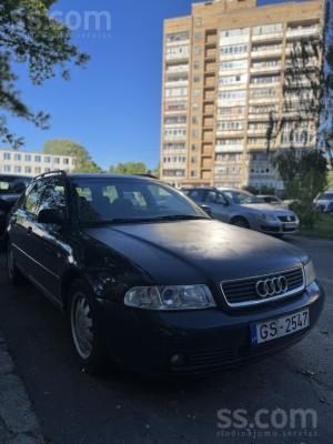 Black Audi A4 1999 in Riga, with an engine capacity of 1.80 L and mileage of 240 thousand km for 580 €, photo  on AUTOMOTO.COM.LV