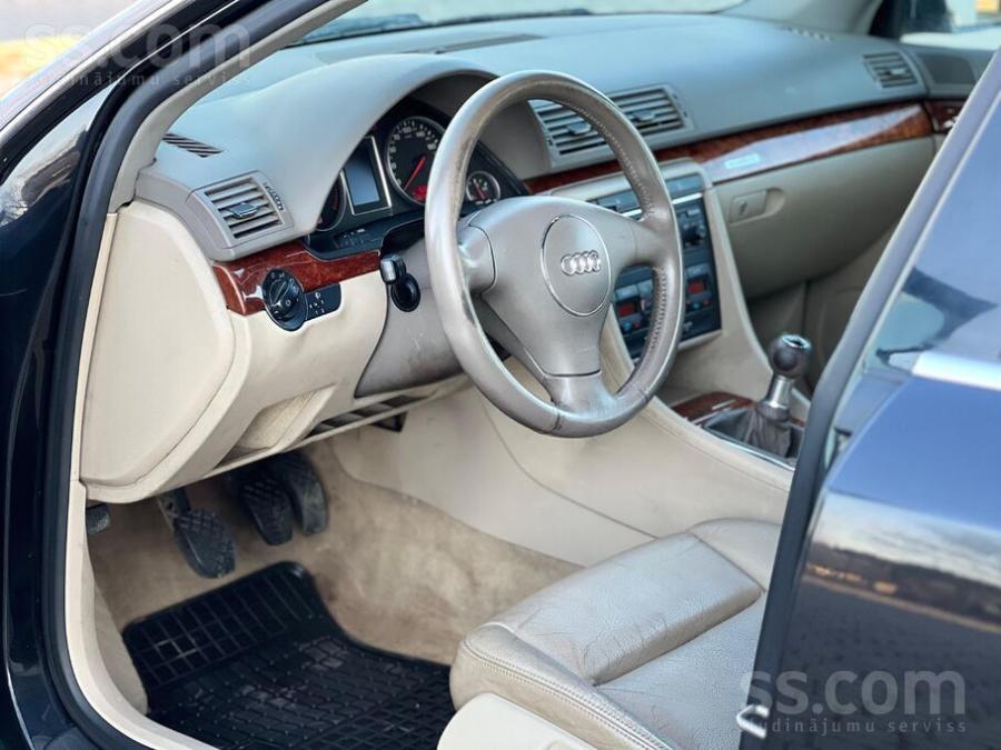Black Audi A4 2001 in Cesis, with an engine capacity of 2.50 L and mileage of 322 thousand km for 1890 €, photo 6 on AUTOMOTO.COM.LV