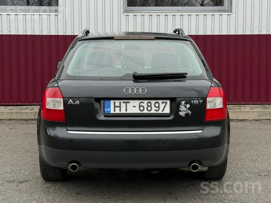 Black Audi A4 2002 in Riga, with an engine capacity of 1.80 L and mileage of 0 thousand km for 1390 €, photo 7 on AUTOMOTO.COM.LV
