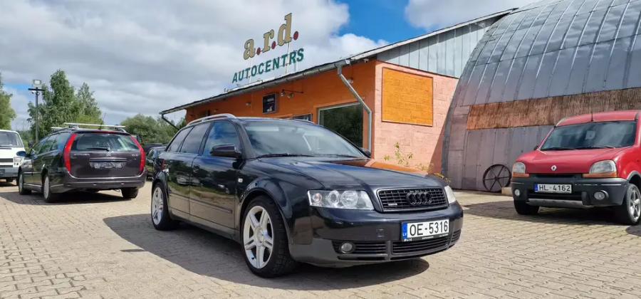 Black Audi A4 2002 in Valmiera, with an engine capacity of 2.50 L and mileage of 310 thousand km for 2150 €, photo 1 on AUTOMOTO.COM.LV