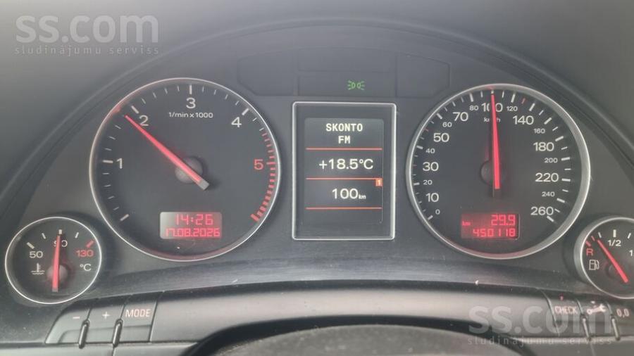 Black Audi A4 2002 in Cesis, with an engine capacity of 1.90 L and mileage of 450 thousand km for 1990 €, photo 26 on AUTOMOTO.COM.LV