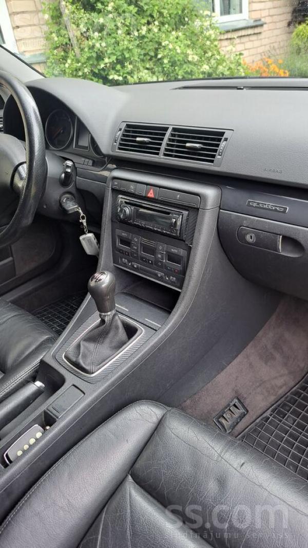 Audi A4 2002 Madona vietnē Melns Audi A4 2002 Madona, ar dzinēja tilpumu 2.50 L un nobraukumu 364 tūkst. km par 4900 €, foto 10 vietnē AUTOMOTO.COM.LV